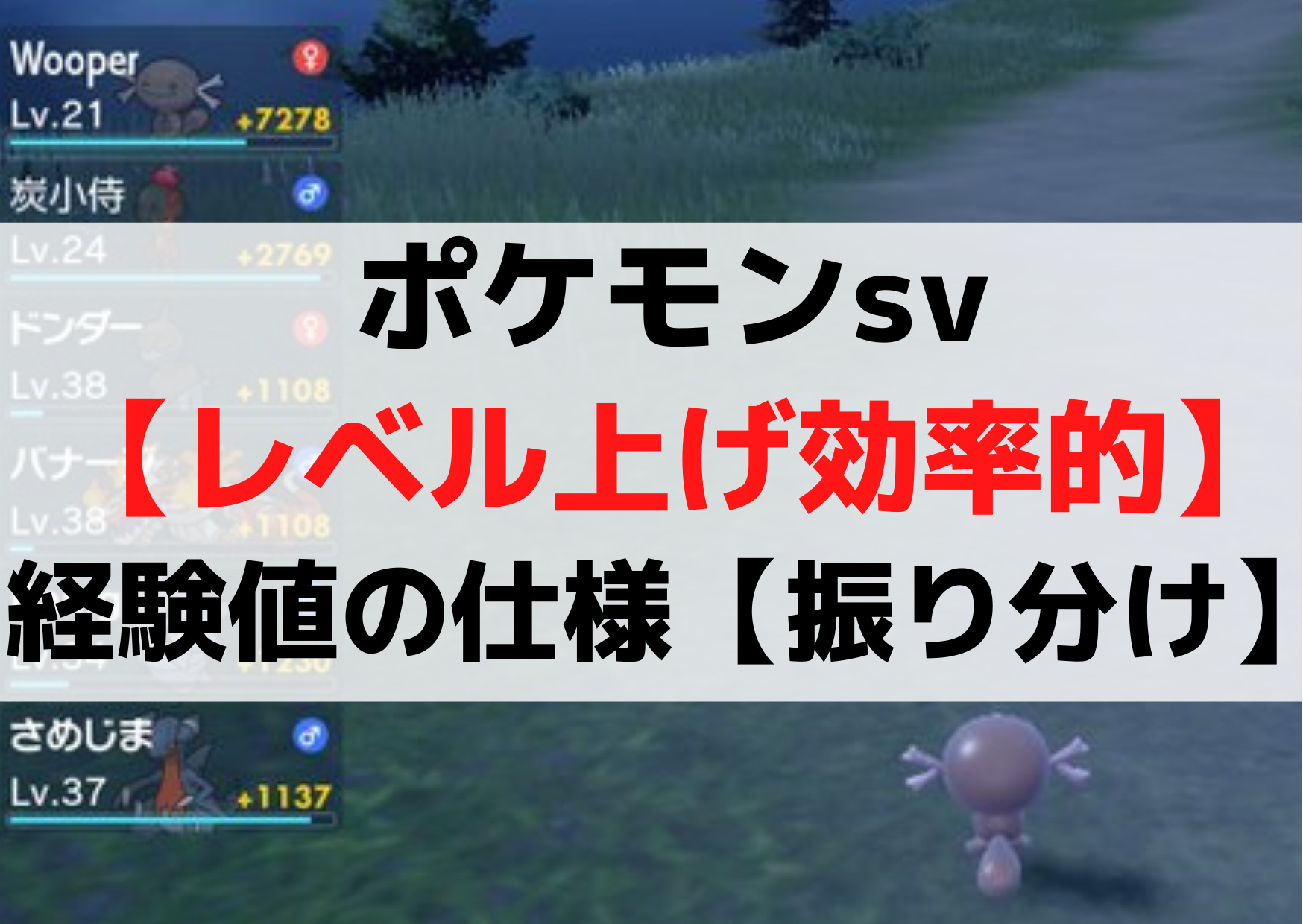 ポケモンsv【レベル上げ効率的】経験値の仕様【全員振り分け】分配の配分や努力値は？ | ANSER